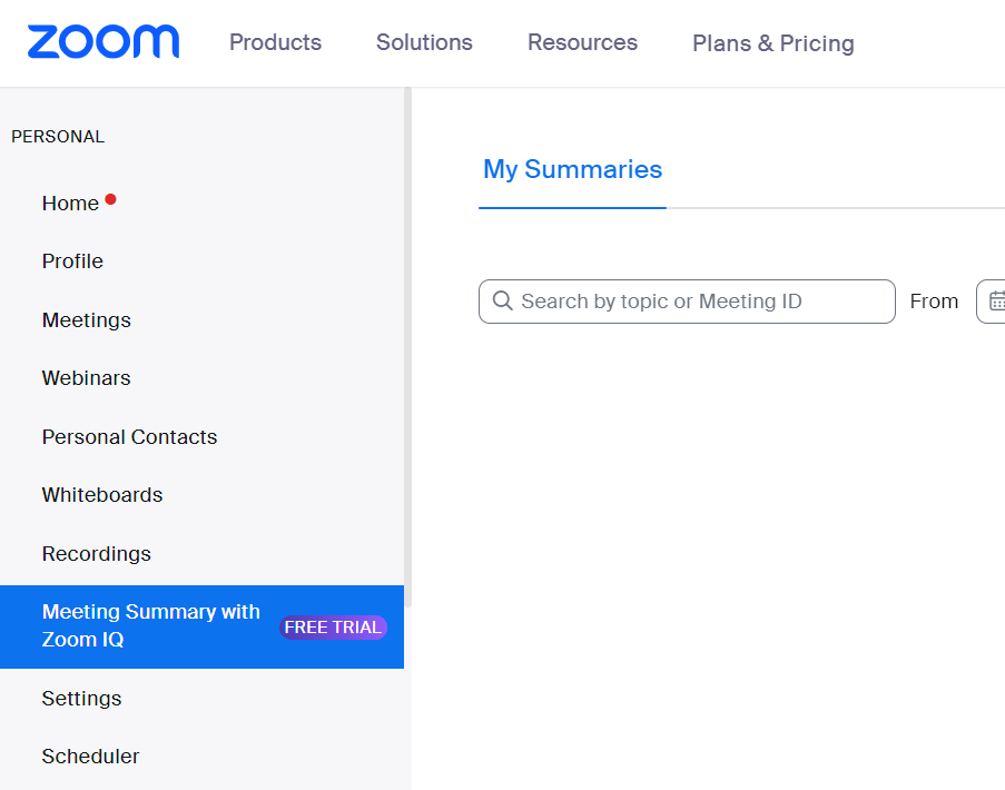 Who can access the Zoom IQ Meeting Summary feature?
