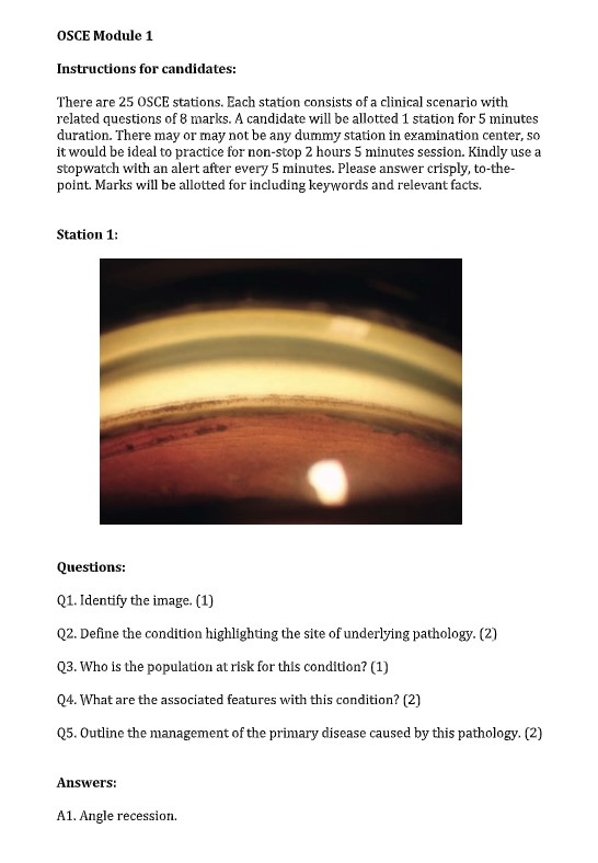 Key to OSCE: Target 2020 DNB Ophthalmology Practicals Android app course.