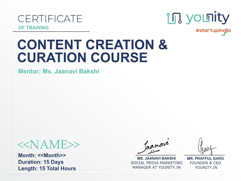 CONTENT CREATION AND CURATION PROFICIENCY PROGRAM