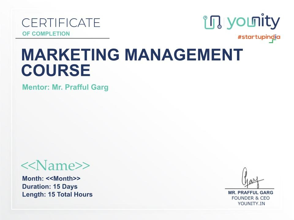 Marketing Management Pre Recorded Course