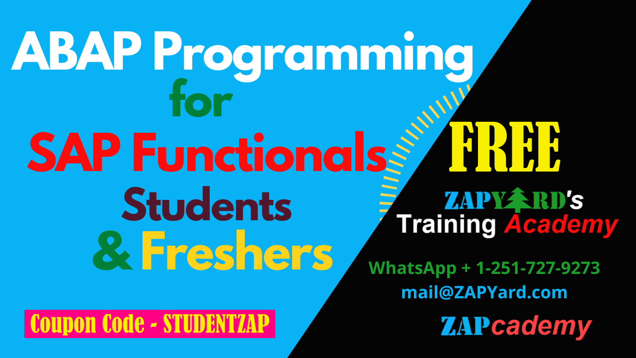 ABAP Programming for College Students, Beginners & Functional Consultants