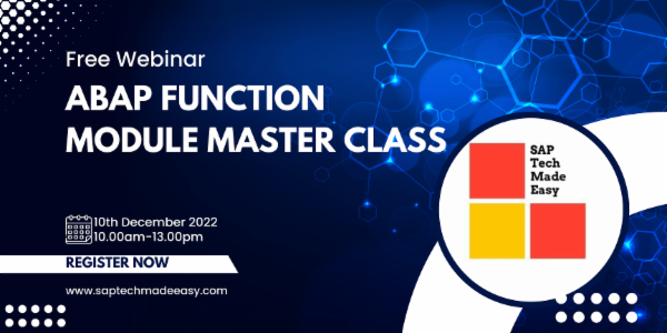 ABAP FUNCTION MODULE MASTER CLASS