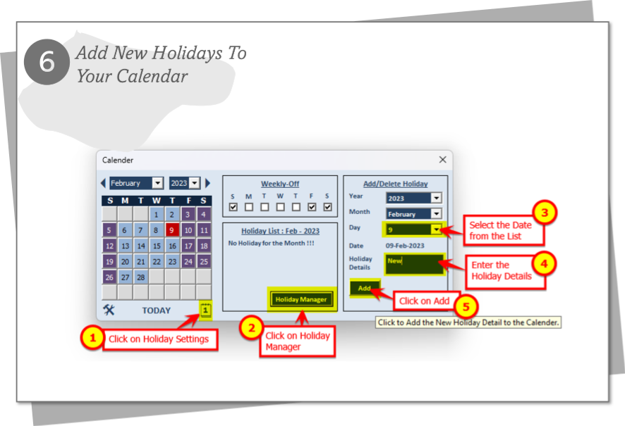 Dynamic Date Picker Calendar