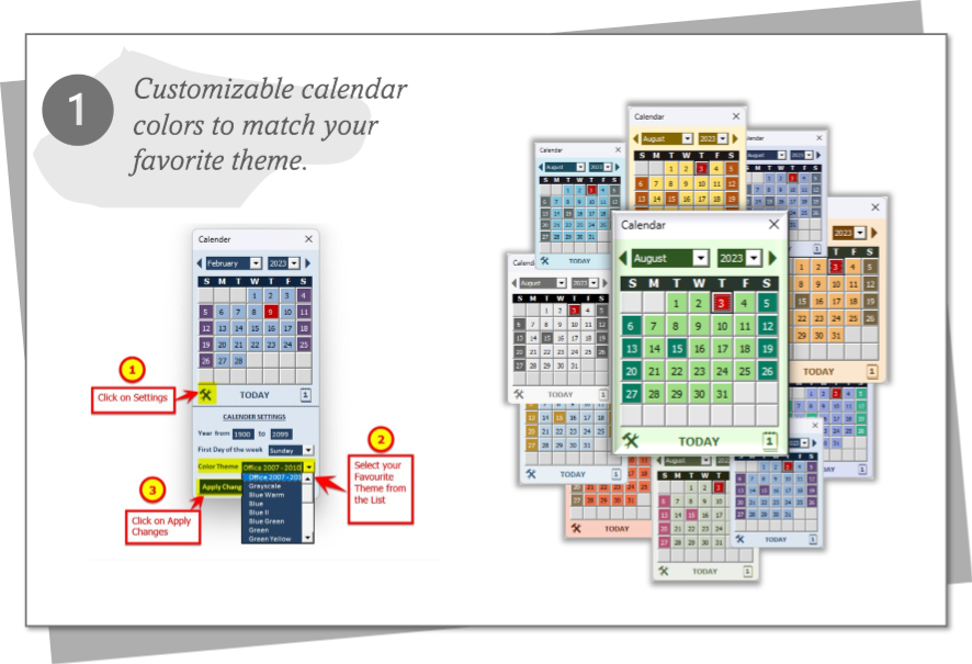 Dynamic Date Picker Calendar