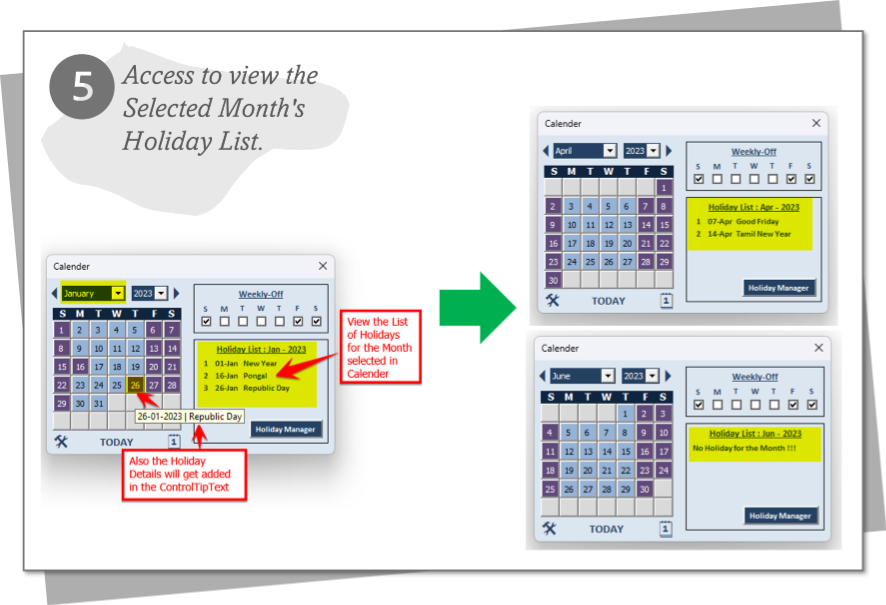Dynamic Date Picker Calendar
