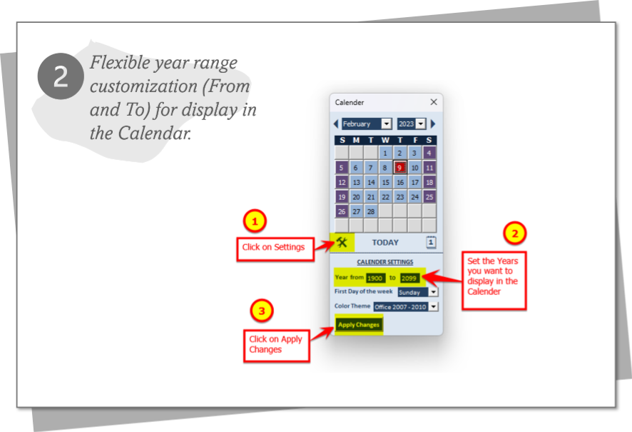 Dynamic Date Picker Calendar