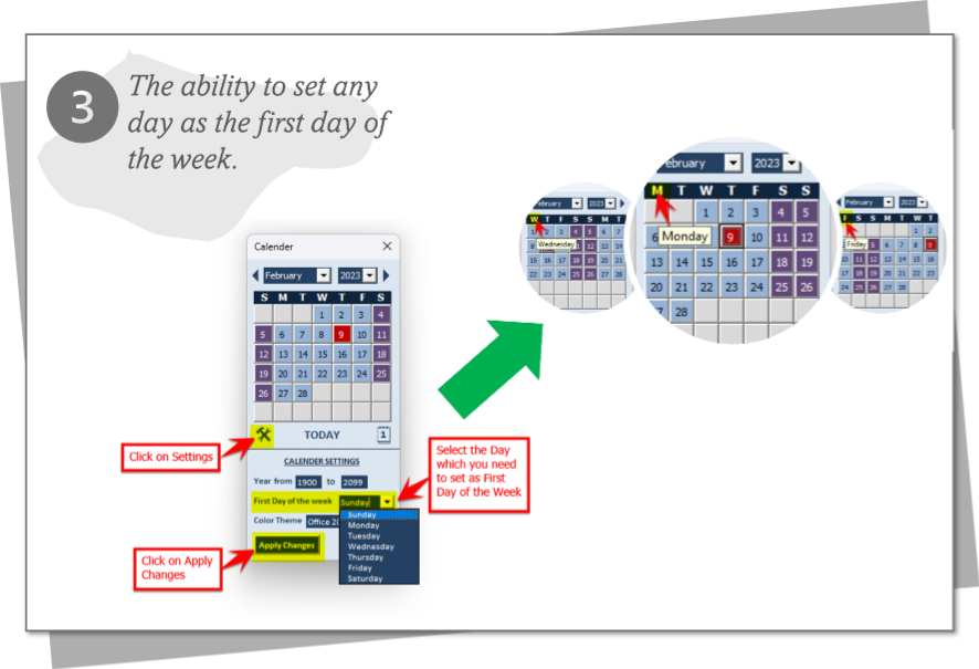 Dynamic Date Picker Calendar