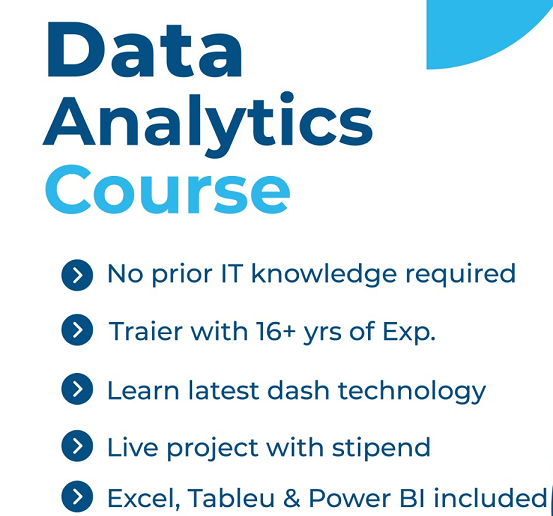 Data Analytics (Tableau ,Power BI ,Dash Technologies) Course