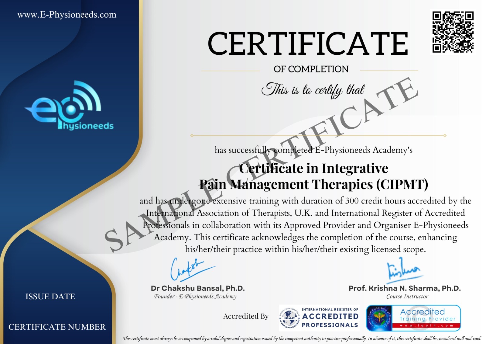 Certificate in Integrative Pain Management Therapies