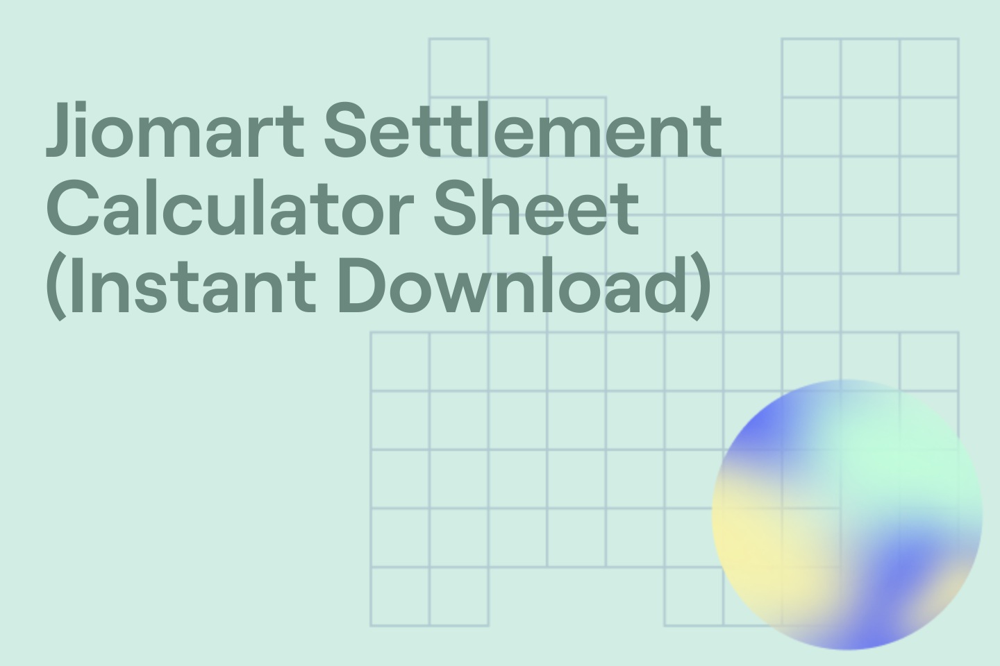 Jiomart Settlement Calculator Sheet (Instant Download)