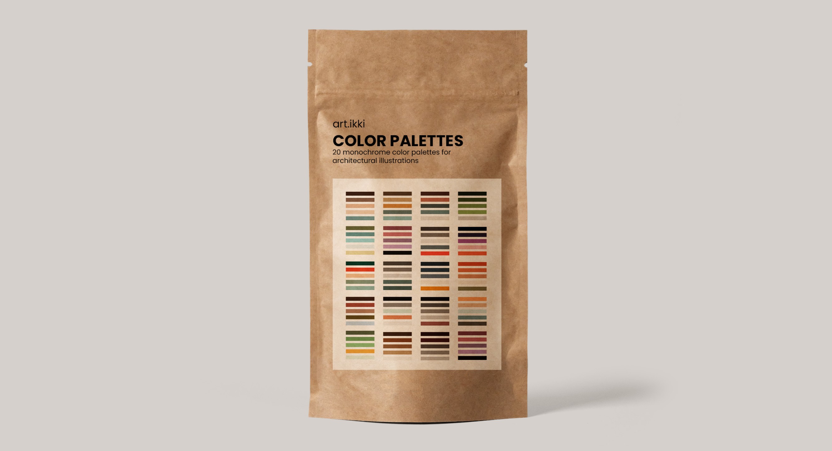 20 monochrome color palettes