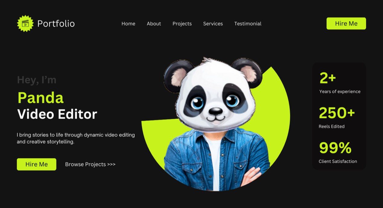 Portfolio Template 01 - Edit with Panda